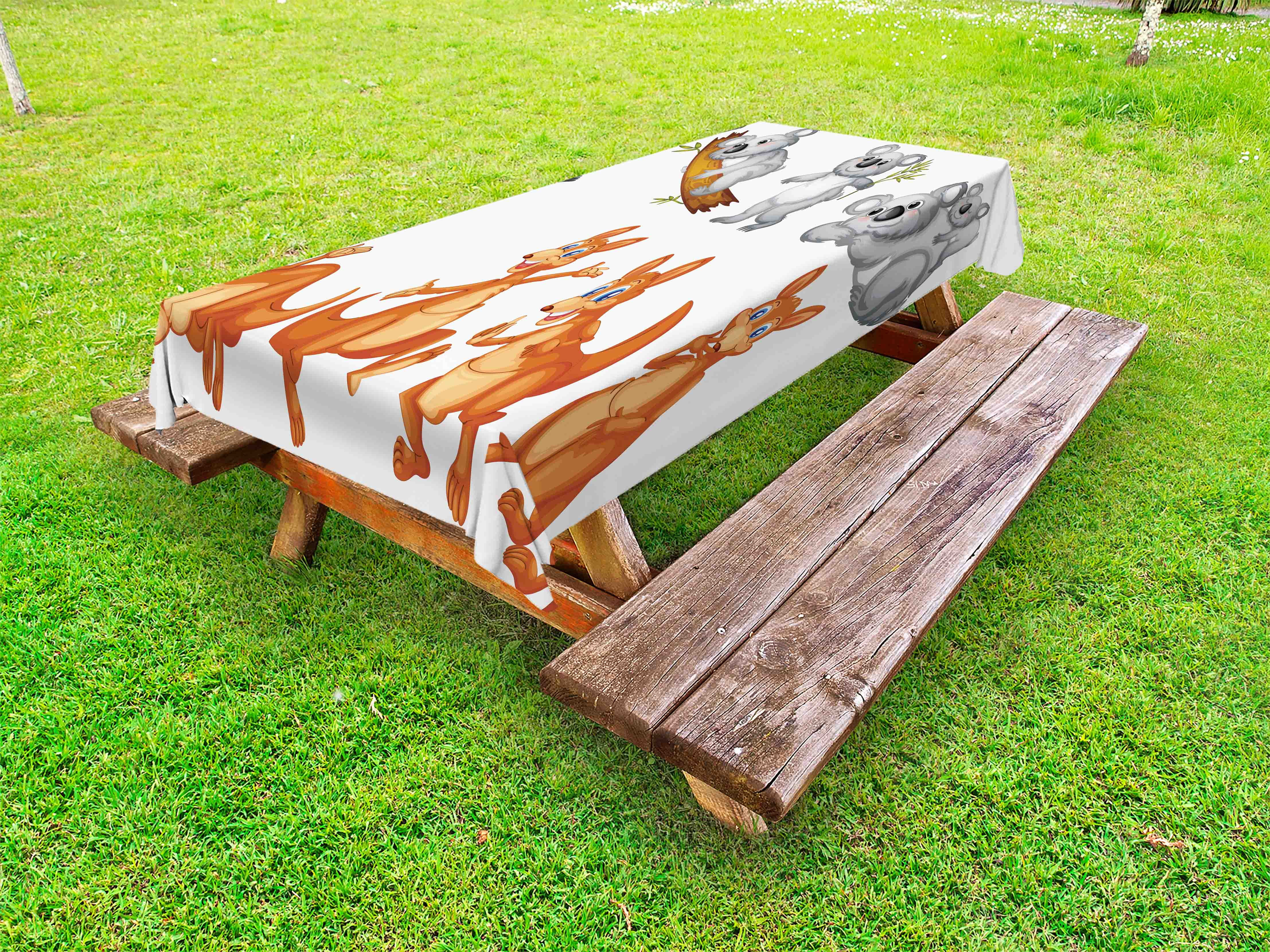 Tropical Animals Outdoor Tablecloth, Australian Baby Kangaroos and ...
