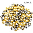 100 Pcs Self Adhesive Wooden Bumblebee, Mini Bee Sticker for Craft Hat ...