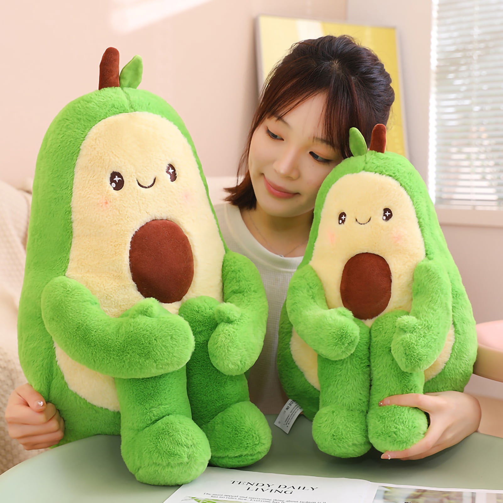 Anvazise Cute Cartoon Avocado Plush Toy Fluffy Fruit Doll Plushies ...