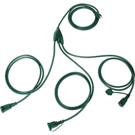 Outdoor Extension Cord 1 to 3 Splitter with Multi Outlets Max 13FT End ...