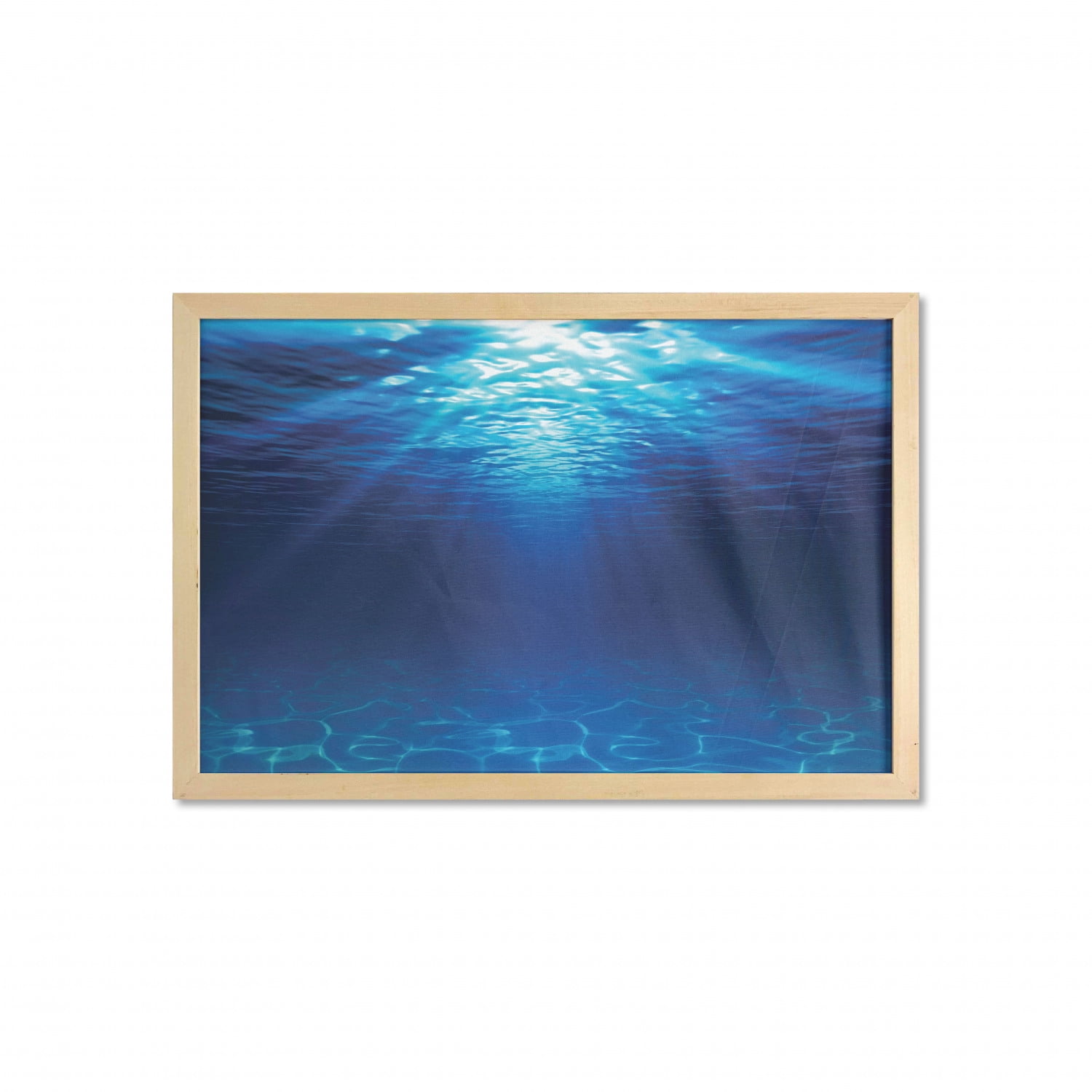 Ocean Wall Art with Frame, Underwater View Sandy Seabed Aquatic Scenes ...