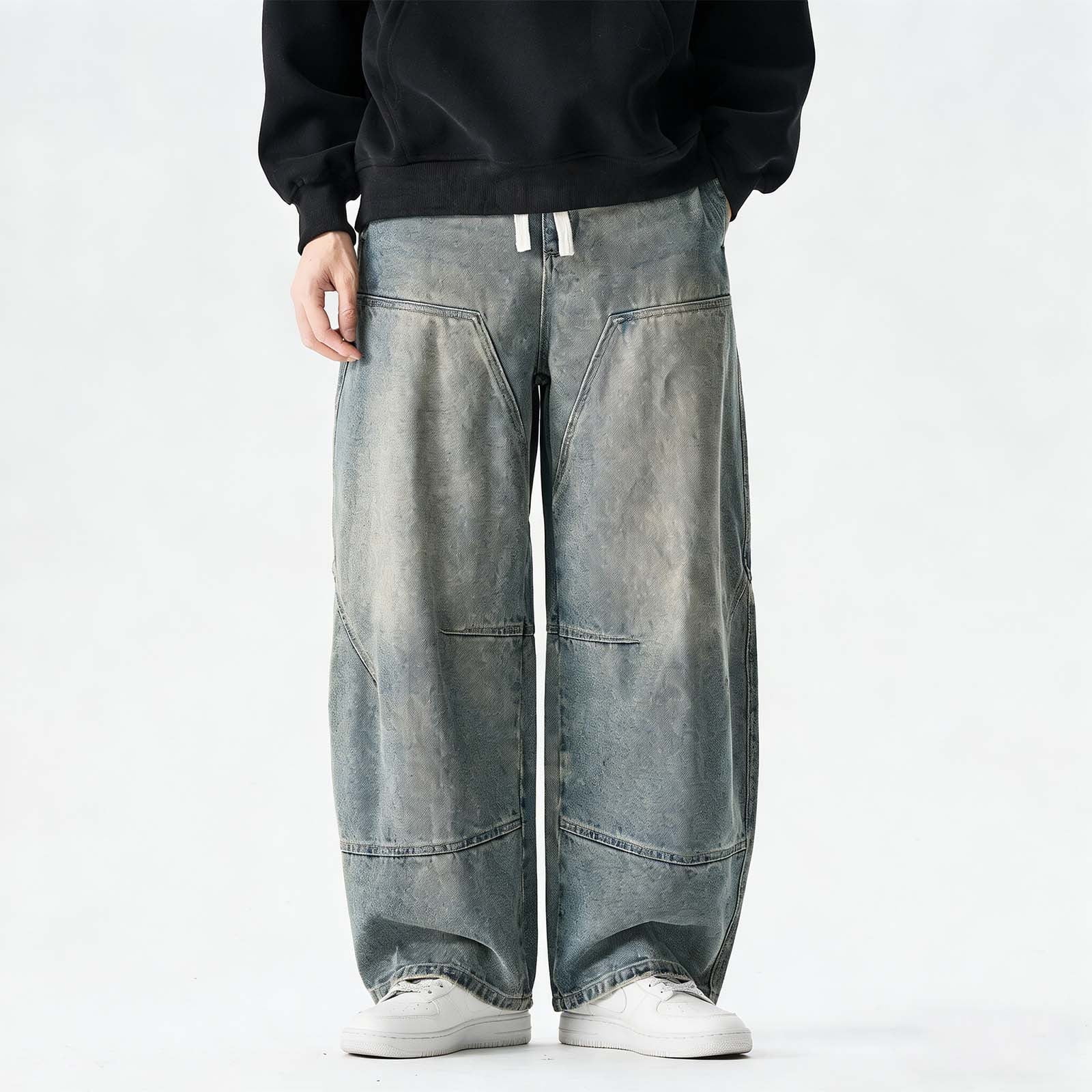 Click here for Yaoyar Mens Baggy Hip Hop Jeans Wide Leg Elastic W... prices
