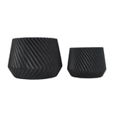 Better Homes and Gardens Black Ceramic Ridge Planter, 8" L x 8" W x 5.5 ...