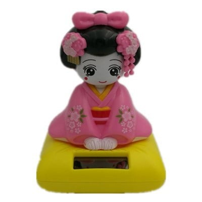 Solar Powered Dancing Toy Kimono Doll Car Dashboard Ornaments Car ...