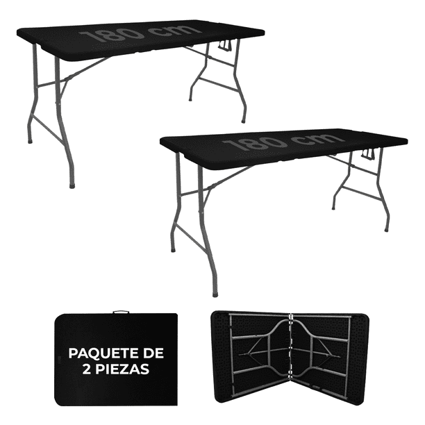 Mesa Plegable Tipo Portafolio 1.80m LINIUM Paquete con 2 Mesas Color ...