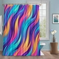 Abstract Gradient Art Shower Curtain for Bathroom, Blue Purple Yellow ...