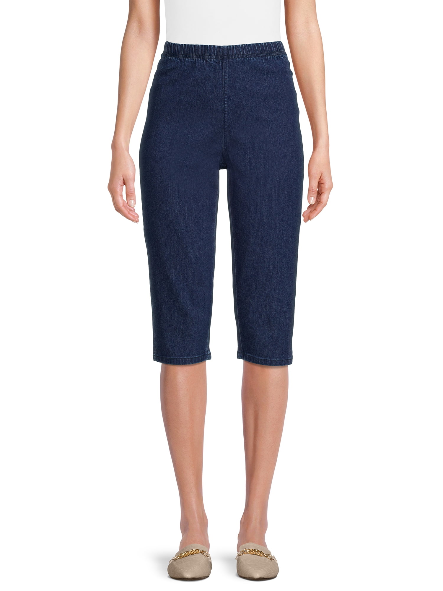 Real Size Women's 17" Stretch Pull On Capri - Walmart.com
