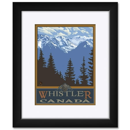 Whistler Canada Snowy Mountain Ridges Professionally Framed & Matted ...