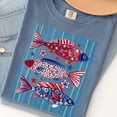 CLOTEX Stripes Patriotic Fish Comfort Colors Shirt, Americana Summer ...