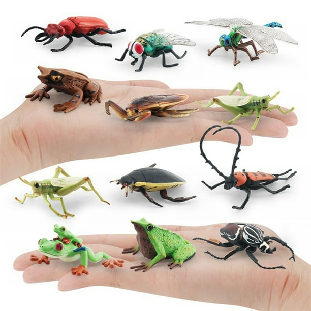 Hesroicy Insect Model Vivid Look Grasshopper Dragonfly Frog Miniature ...