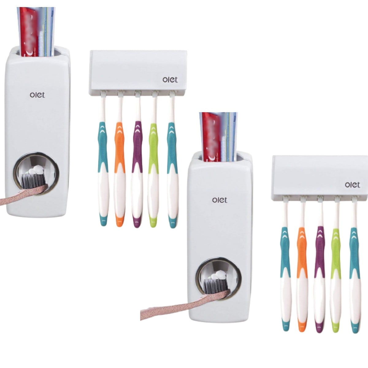 Automatic Toothpaste Dispenser Set of 2, Multi-Functional Toothpaste ...