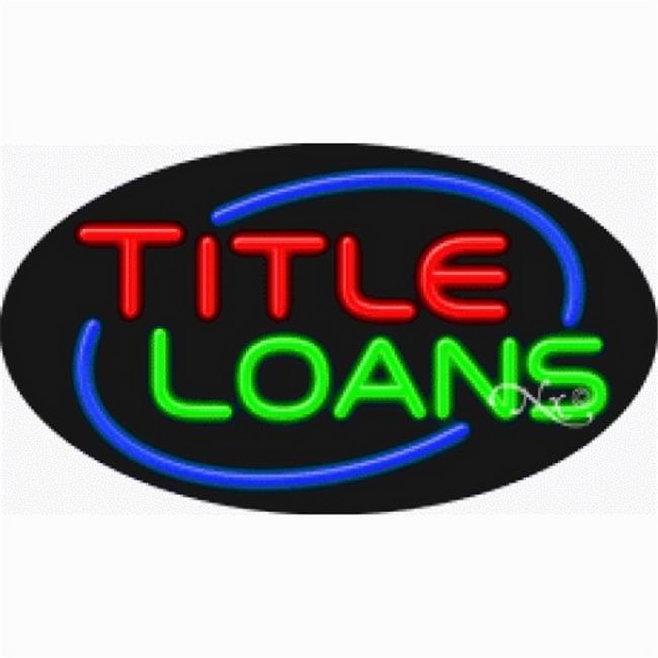 Arter Neon 14609 Flashing Neon Sign - Title Loans, Red - Walmart.com