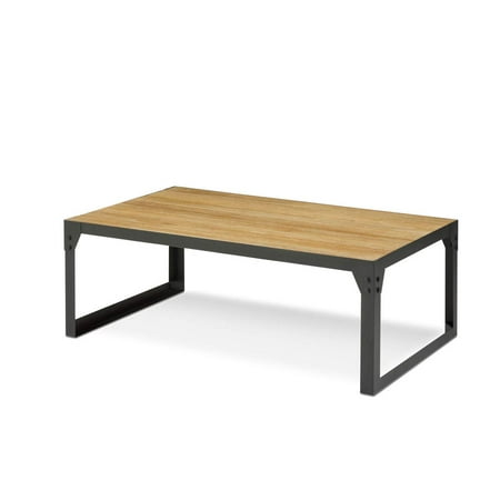 Landia Home Coffee Table – Industrial Design with Metal Frame and Sled ...