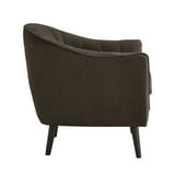 Weston Home Rhyl Mid-Century Modern Channel-Tufted Accent Chair, Dark ...