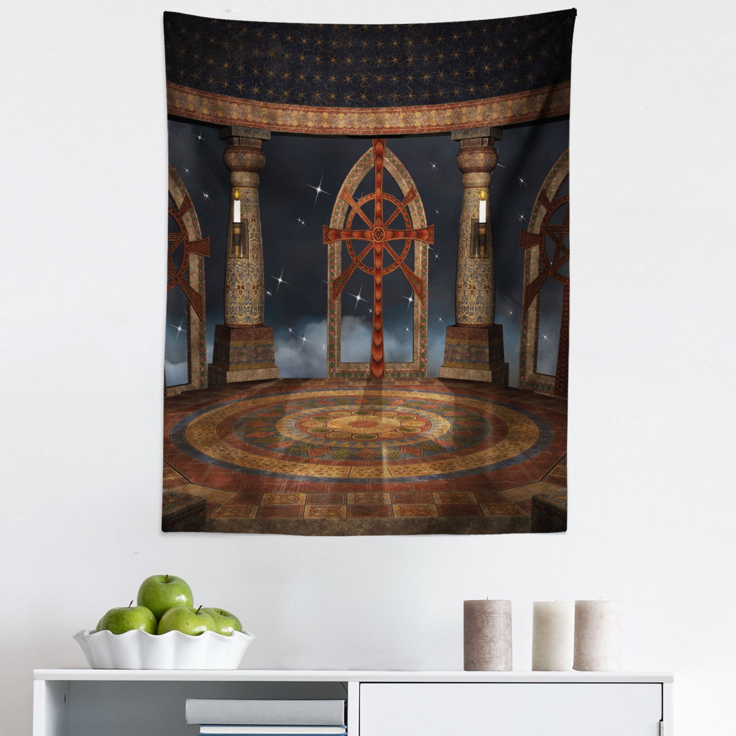 Gothic Tapestry, Gothic Building in the Sky Large Terrace Fantasy ...