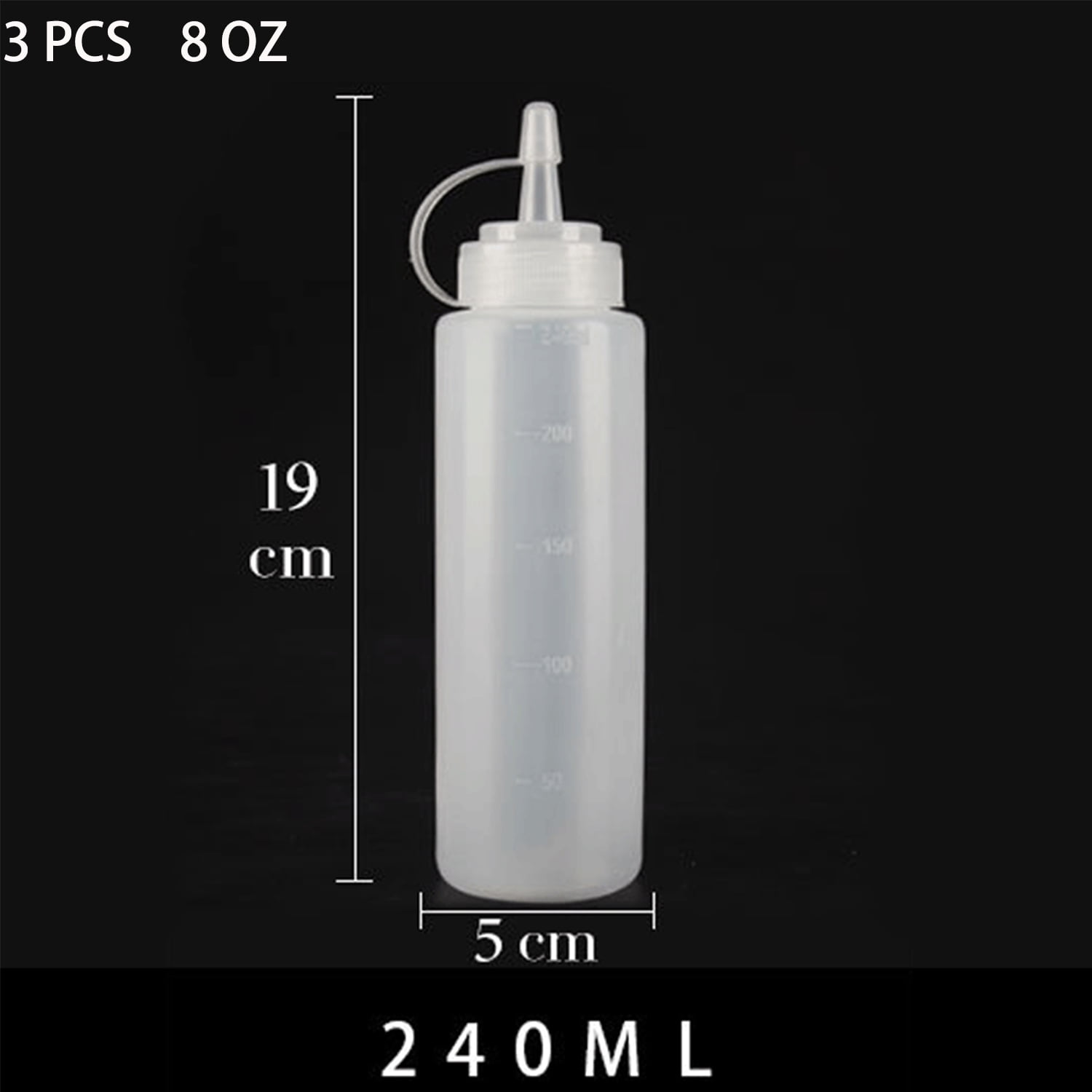 Condiment Squeeze Bottles, 8 OZ Empty Squirt Bottle with Red Top Cap ...