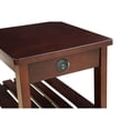 Synthetic wood, square top | Comes with USB dock and 2 shelves | Serves ...