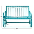 DecMode Metal Rocking Outdoor Bench, Teal - Walmart.com