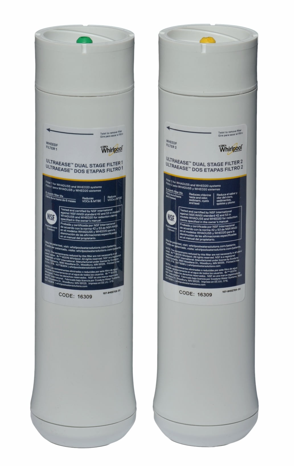 Whirlpool WHEEDF Dual Stage Replacement Pre/Post Water Filters (Fits ... Whirlpool WHEEDF Dual Stage Replacement Pre/Post Water Filters (Fits ...
