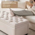 50" Storage Ottoman Bench, Tufted Ottoman with Storage for Living Room ...