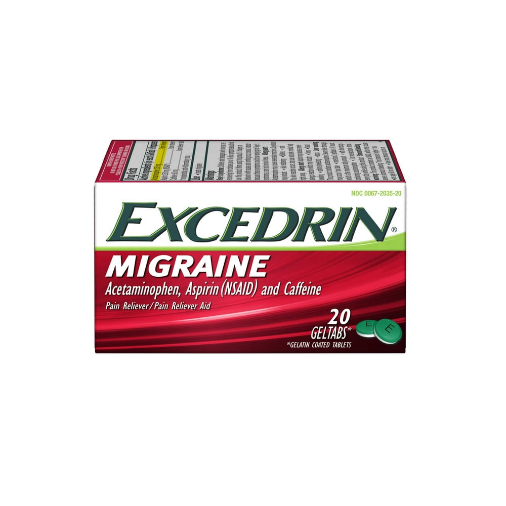 Excedrin Migraine Geltabs for Migraine Headache Relief - 20 Count ...