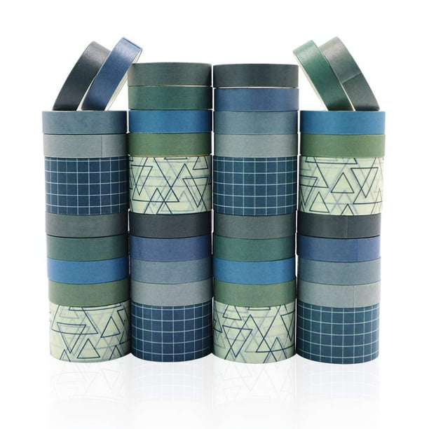 40 Rolls 10 Kinds Natural Color Washi Tape Set, Writable Washi Masking ...