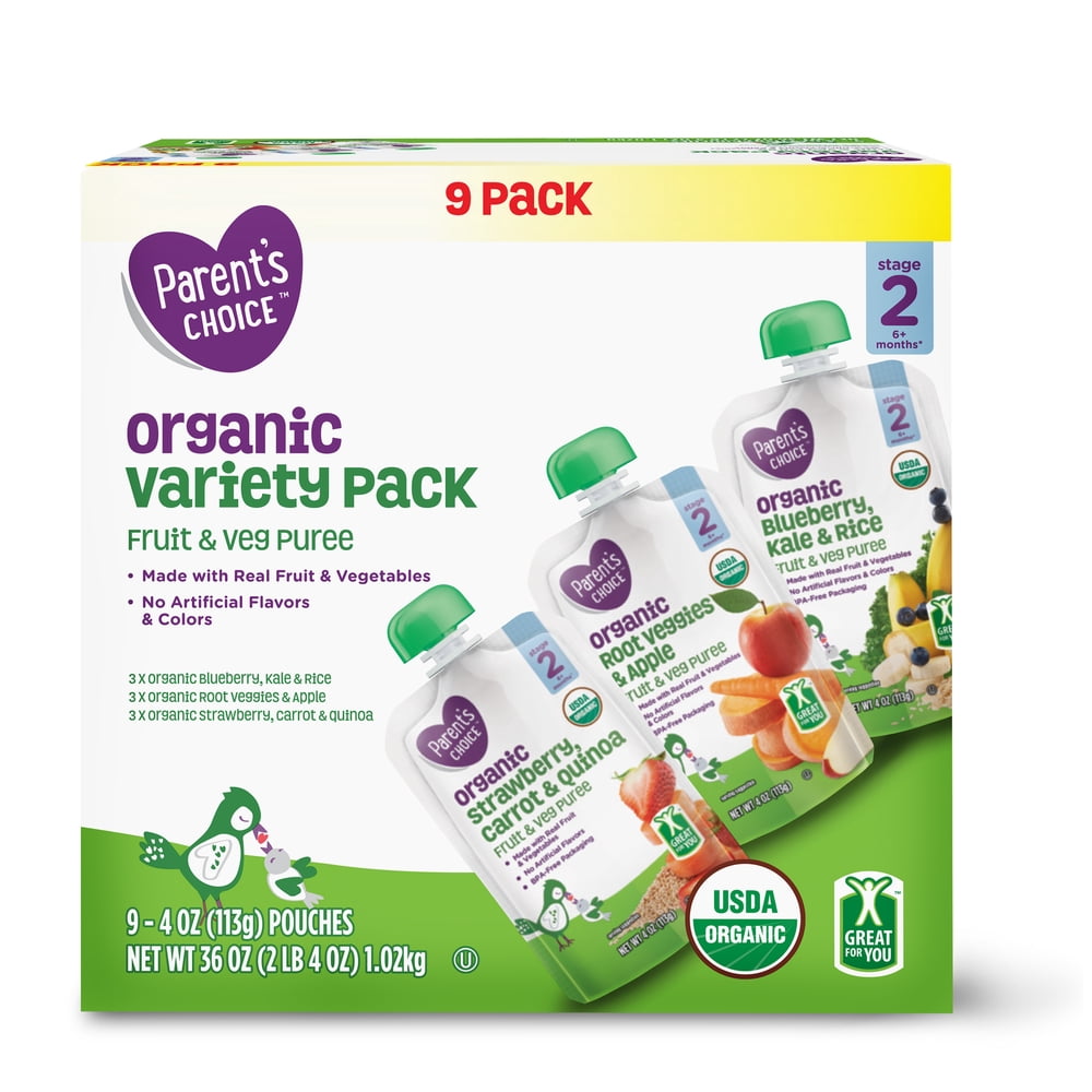 Parents Choice Organic Multi-pack Pouch Puree - Walmart.com - Walmart.com