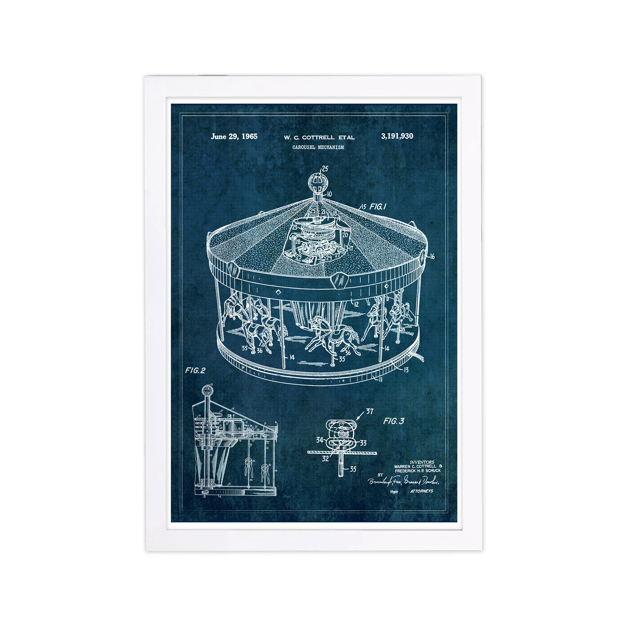 Wynwood Studio 'Carousel Mechanism 1965' Symbols and Objects Framed ...