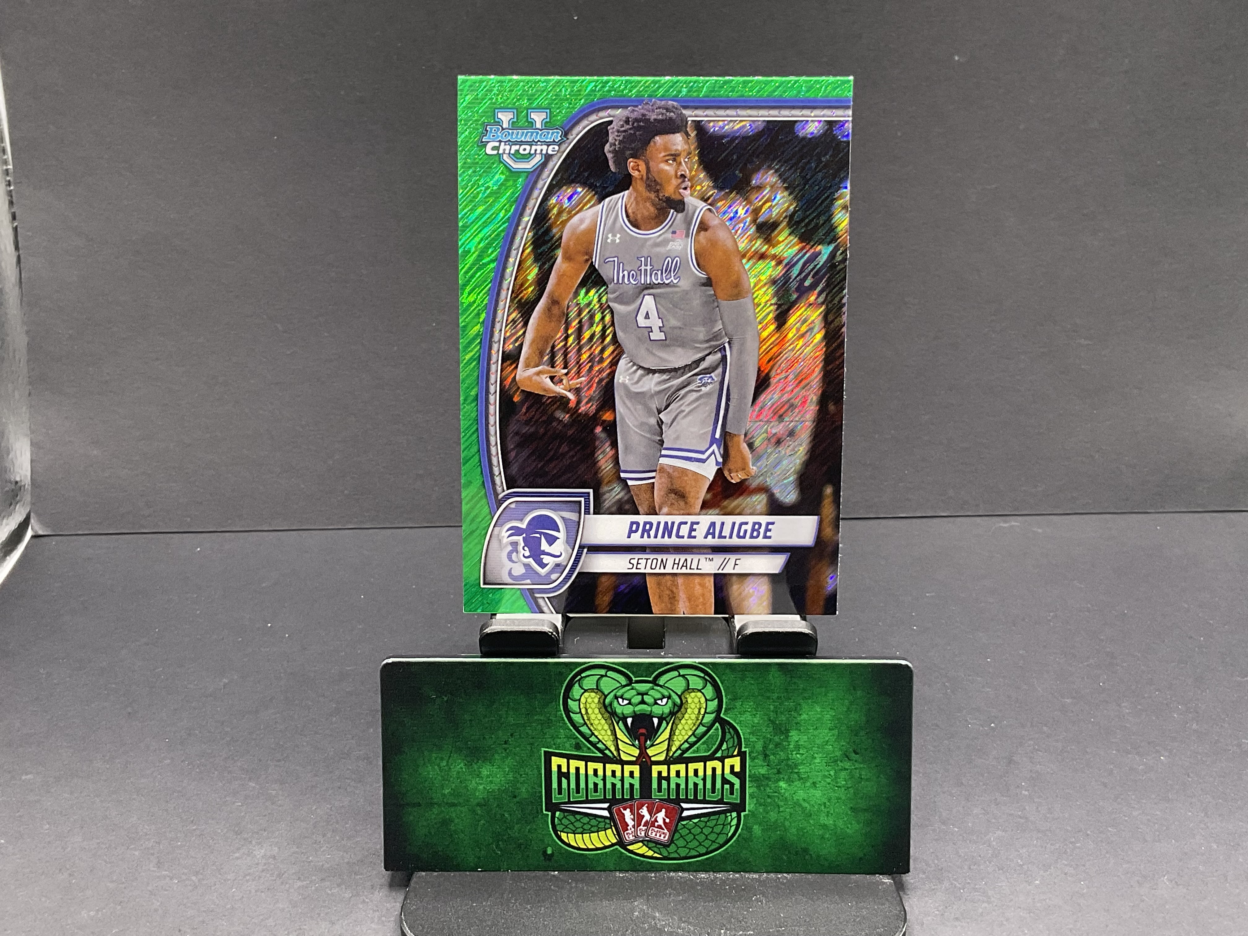 2025 Topps Chrome Bowman University Prince Aligbe #82 Green Shimmer ...