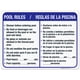 Swimming Pool Rules Bilingual Sign, Spanish English , - Walmart.com