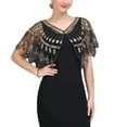 Sequin Mesh Formal Dress Cover ups and Wraps 1920S Flapper Capelet ...