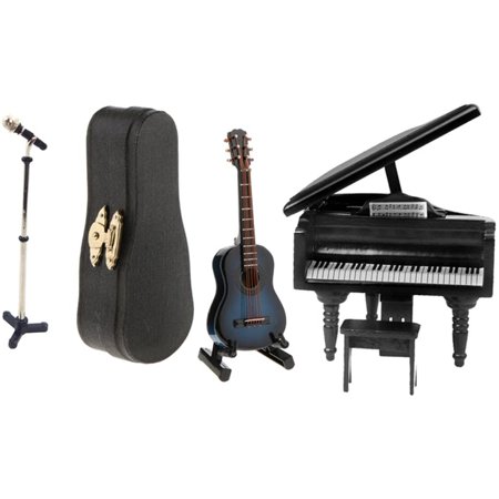yayagoli Luxury Dollhouse Musical Instruments Set - Guitar Piano ...
