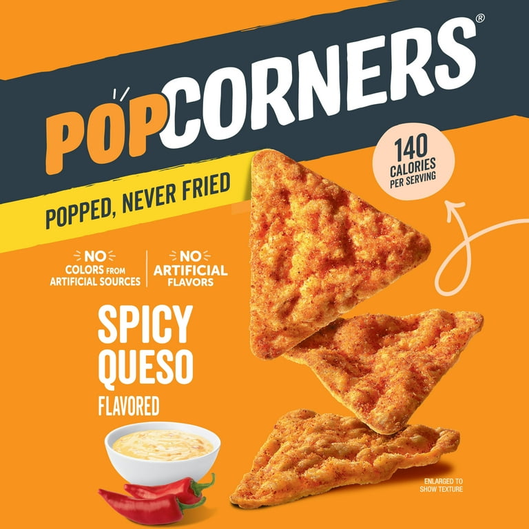PopCorners Spicy Queso Flavored Popped Corn Chips 7 Ounce Bag