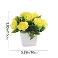 Artificial Potted Rose Arrangement in White Square Pot, Lifelike Silk ...