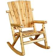 Plow & Hearth Slatted Wood Rocker - Natural Stain - Walmart.com