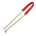 5Pcs 5 Colors Imitation Leather Bag Straps with Iron Curb Chain T-Bar ...