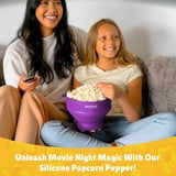 Popco Microwave Popcorn Popper, Collapsible Silicone Bowl, Purple, 15 ...