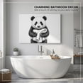XaaKee Canvas Art Prints Panda Cub And Otter Bathroom Animal Black And ...