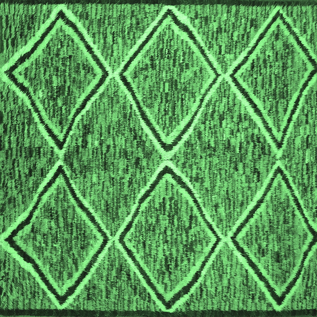 Ahgly Company Indoor Square Abstract Emerald Green Contemporary Area ...