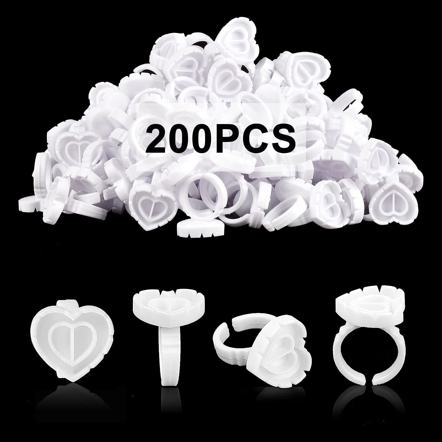 Glue Rings INFILILA 200PCS Glue Rings for Eyelash Extensions Disposable ...