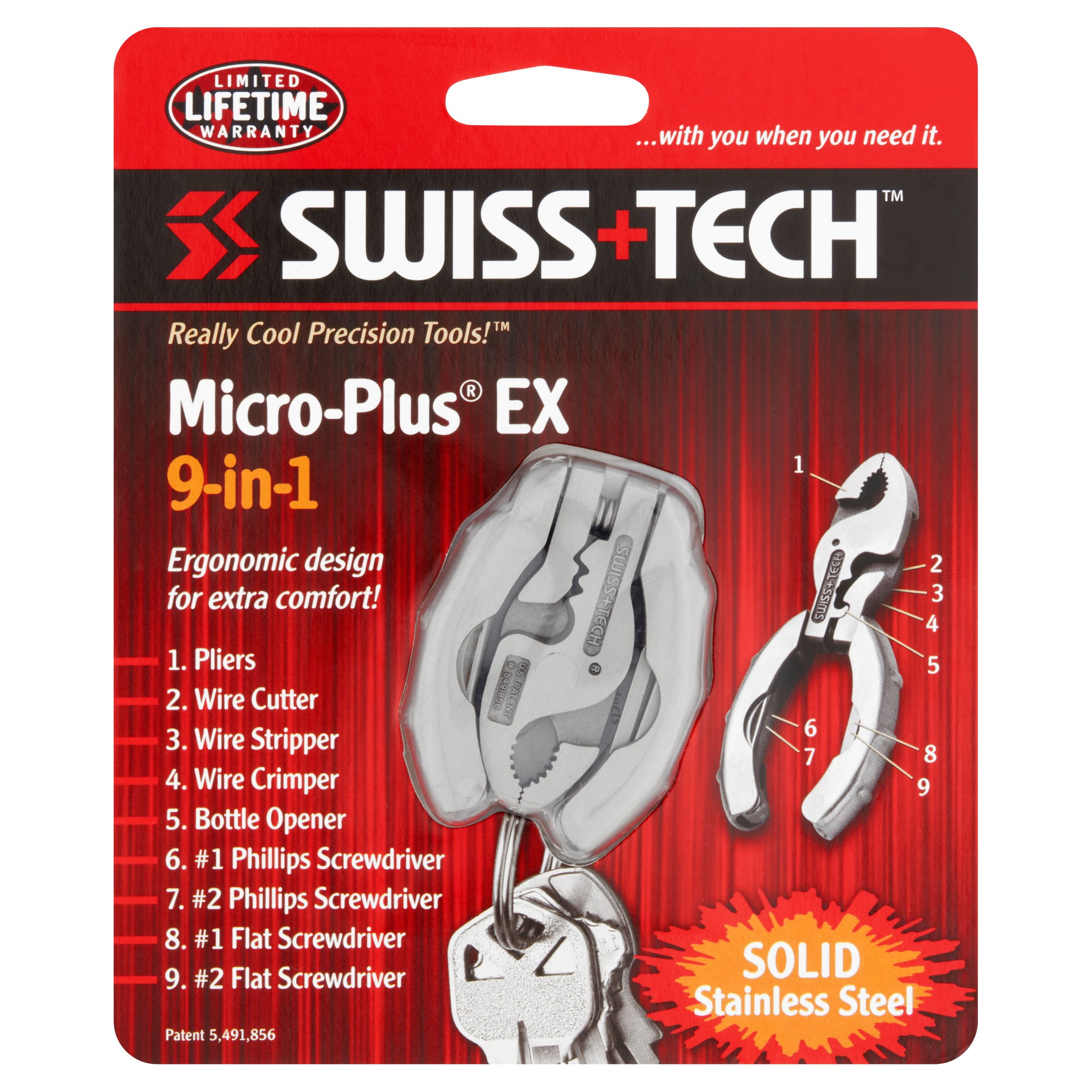 Swiss+Tech Micro-Plus Ex 9-In-1 Pocket Tool Kit - Walmart.com