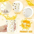100 pieces platinum paper cups, 9-ounce gold foil dot disposable paper ...