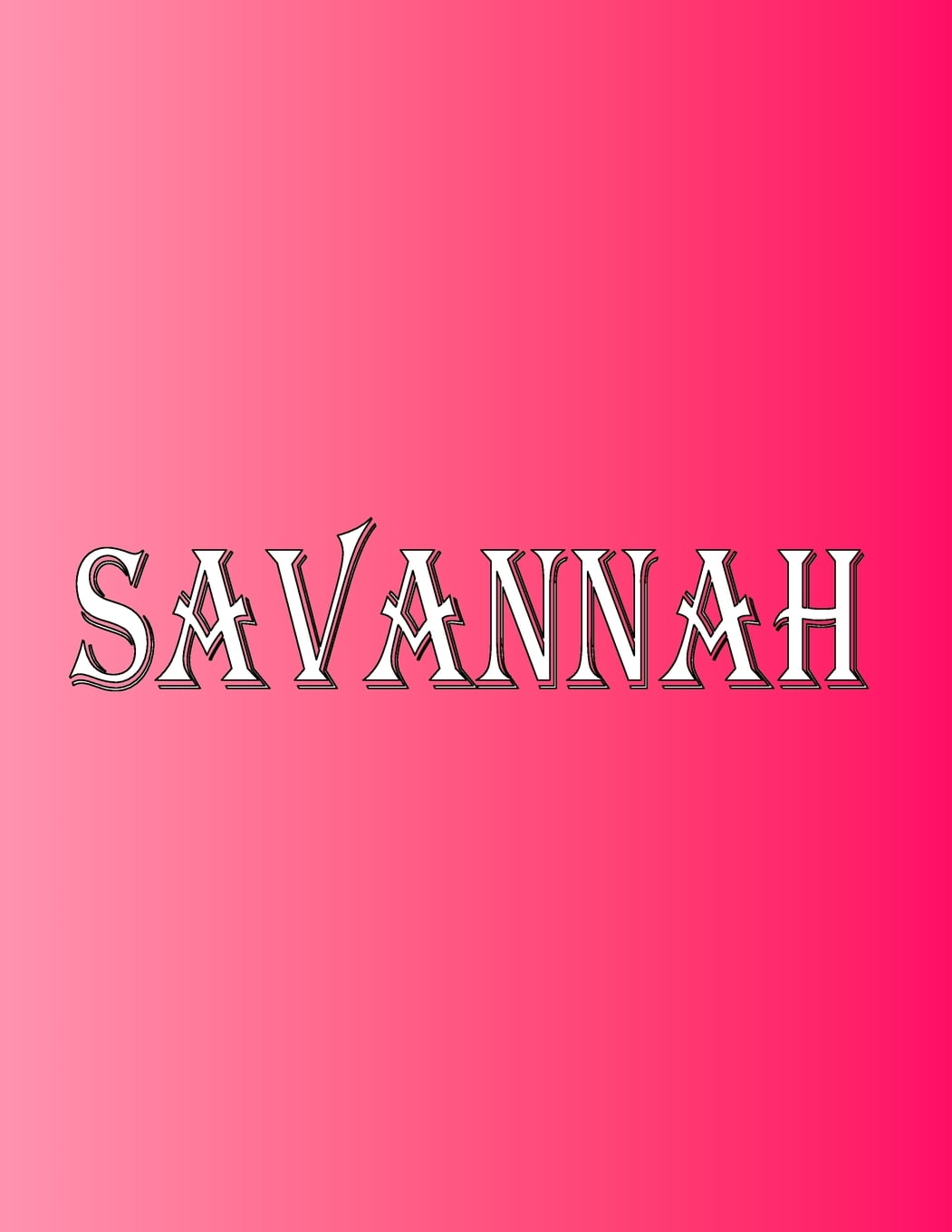 Savannah : 100 Pages 8.5 X 11 Personalized Name on Notebook College ...