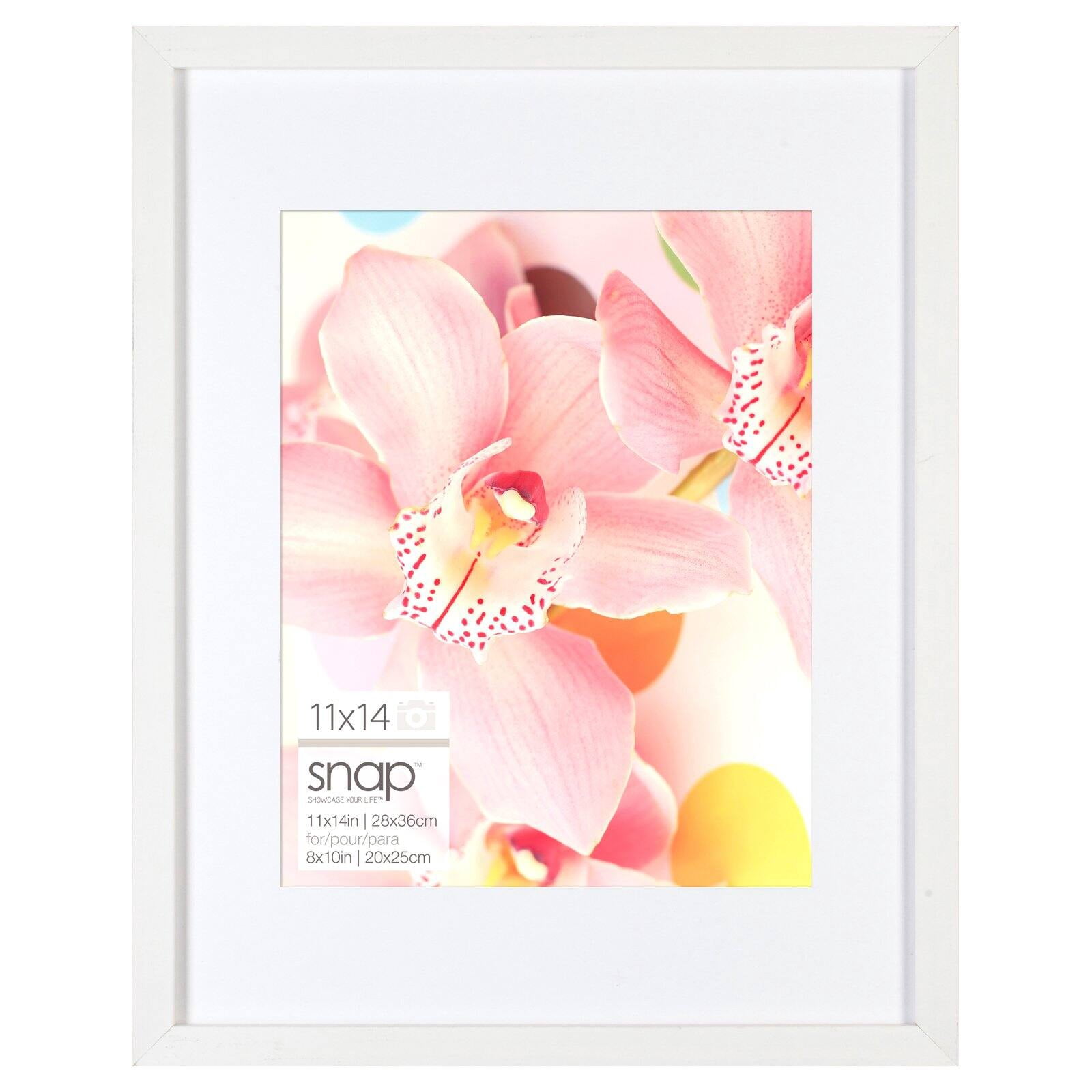 Snap 16x20 White Wall Picture Frame with Single White Mat For 11x14 ...