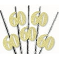 Gold Glitter 60 Party Straws - No-Mess Real Gold Glitter Cut-Out ...