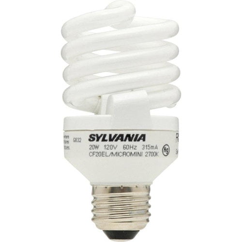 Sylvania 20W CFL Micro Mini Twist Light Bulb, Soft White, 2pk - Walmart ...