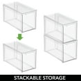 mDesign Plastic Stackable Bathroom Organizer, Pull-Out Drawer, Clear ...