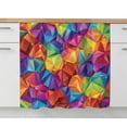 Abstract Geometric Cabinet Curtains 28" W x 35" L Vintage Color Modern ...