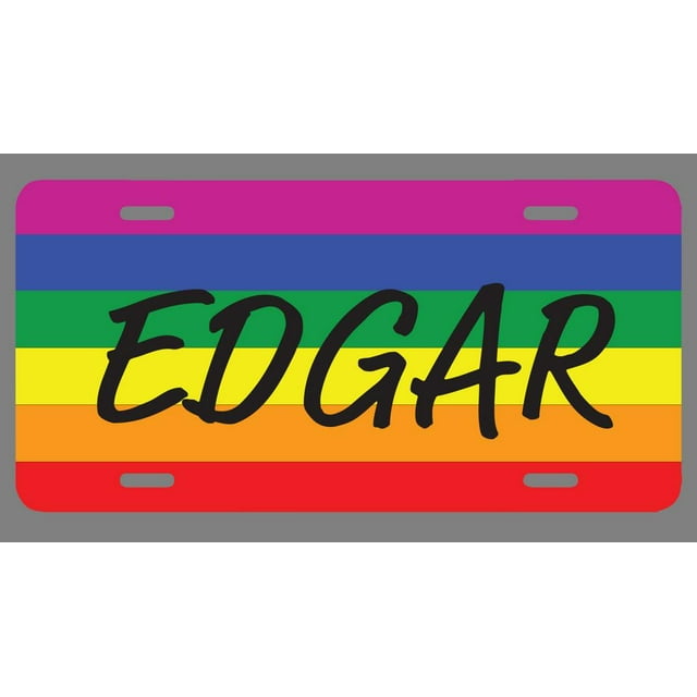 Edgar Name Pride Flag Style License Plate Tag Vanity Novelty Metal | UV ...