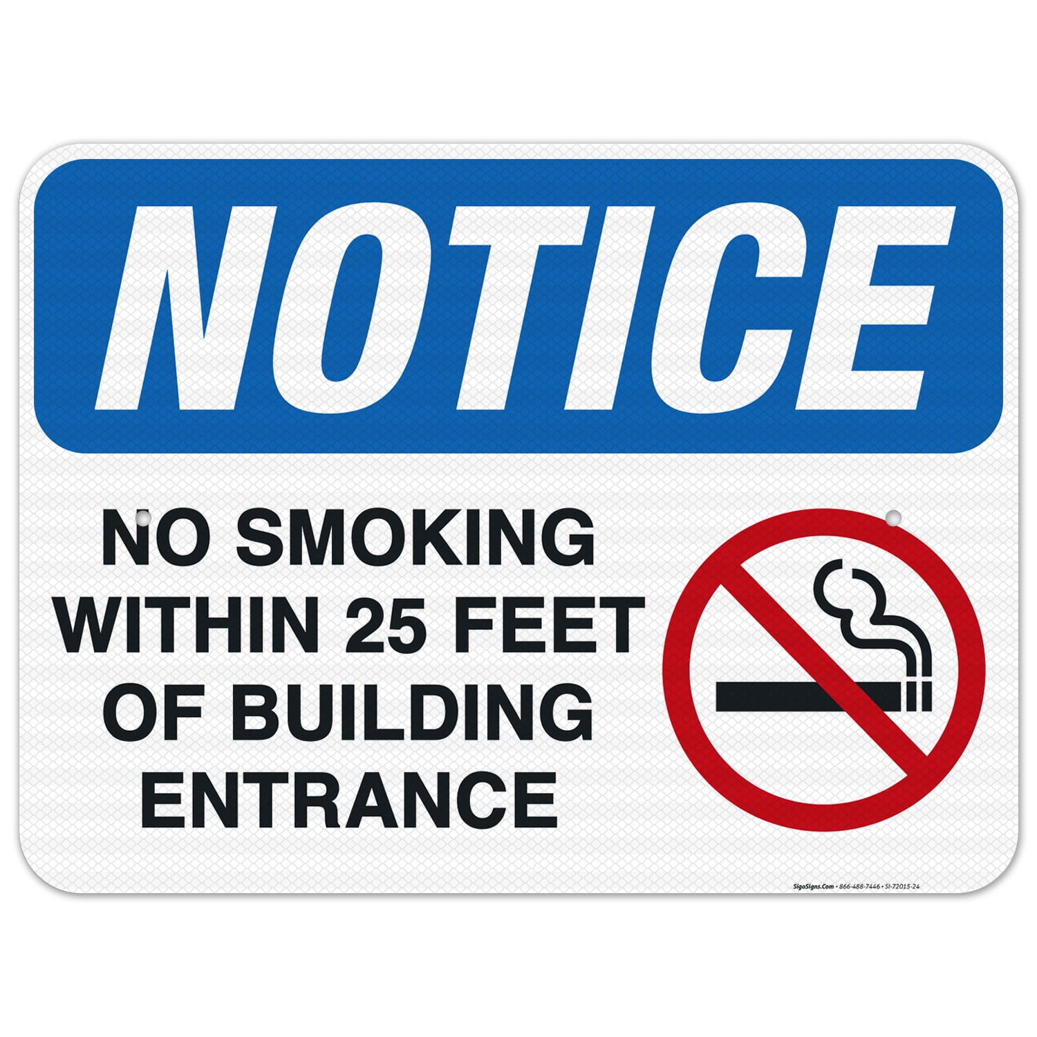 No Smoking Sign, No Smoking Within 25 Feet of Building Entrance Sign ...